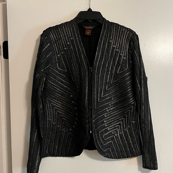 Multiples | Jackets & Coats | Stylish Black Metallic Jacket | Poshmark